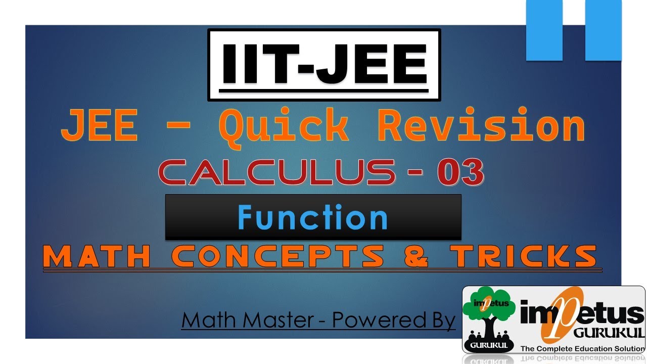 IIT - JEE Concept | Calculus - 03 - Function | JEE Math Concept & Trick ...