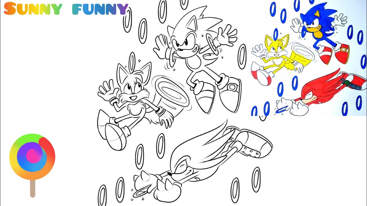 Sonic Team Coloring Pages / How To Draw Sonic, Tails and Knuckles / Jim ...