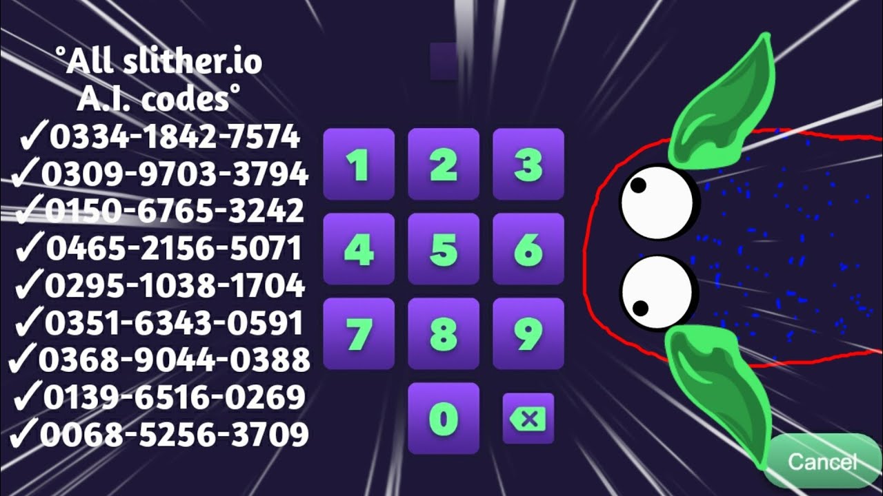 slither.io all codes 2020 - YouTube