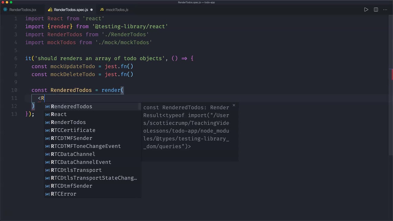 Quick Start React Testing Library #7 Verify a component renders the ...