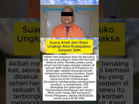 Suara Aneh dari Ruko Ungkap Aksi Rudapaksa Satpam SMK