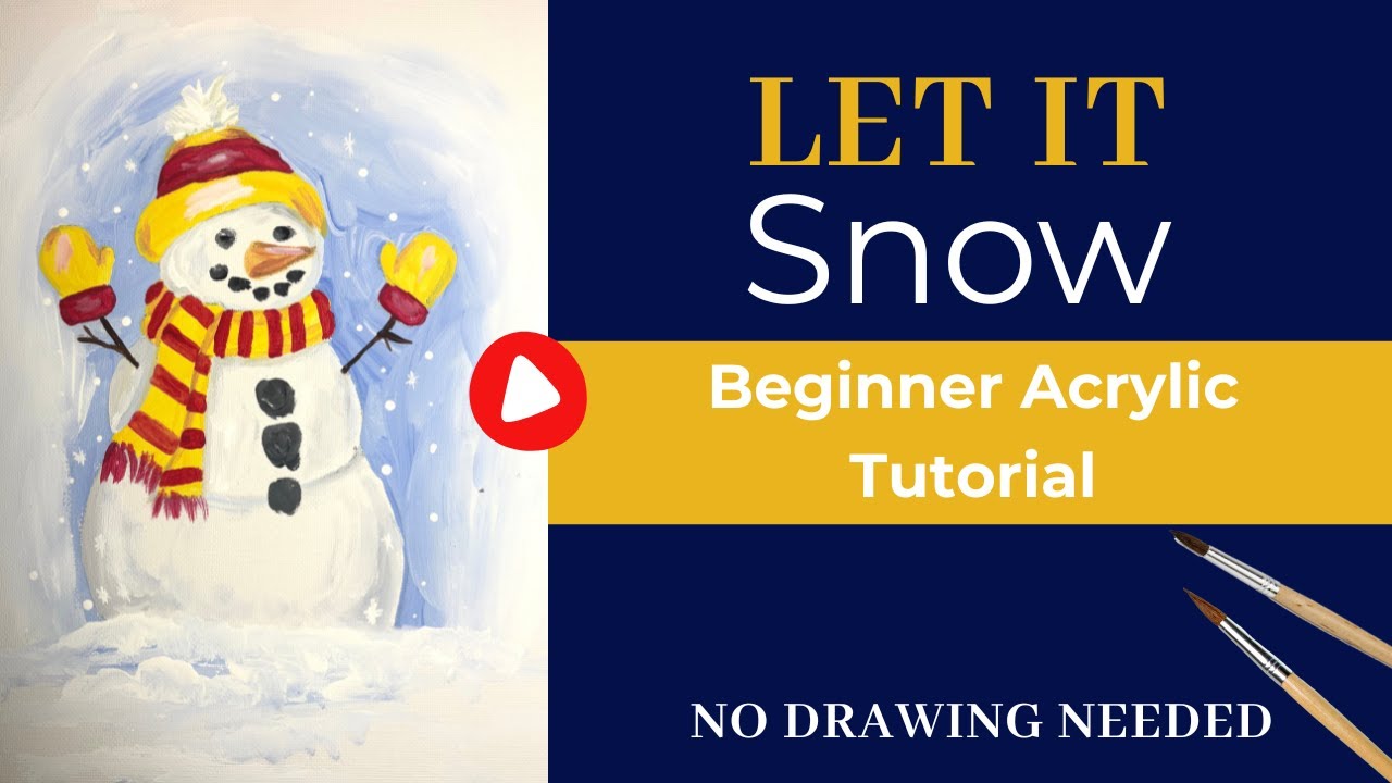 Paint a Cute Snowman Step-by-Step | Easy Beginner Acrylic Painting ...
