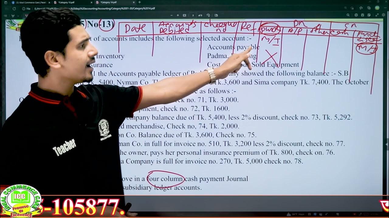 BBA Hon's 1st Year (All DEP.). Principles of Accounting . Topics: Cash Payment Journal. - YouTube