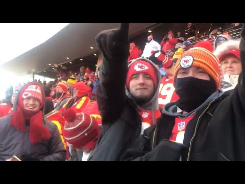 Kansas City Chiefs fans at Arrowhead Stadium celebrate victory in AFC Championship, Super Bowl bound