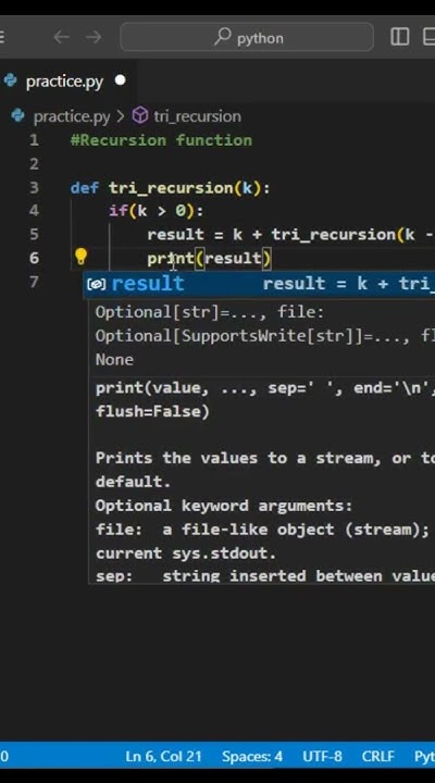 Recursion Example Python Pythonprogramming Coding Programming Pythoncoding Code Youtube 6417