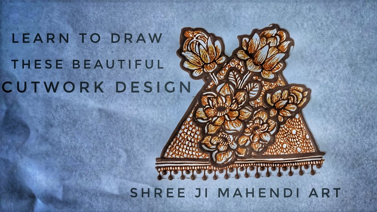 how to draw cutwork startup/ cutwork mehndi/easy and simple mehndi ...