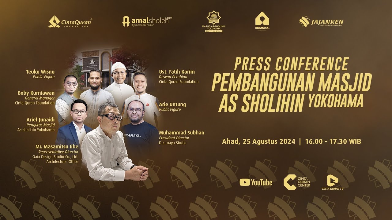 LIVE PRESS CONFERENCE PEMBANGUNAN MASJID AS-SHOLIHIN YOKOHAMA - YouTube