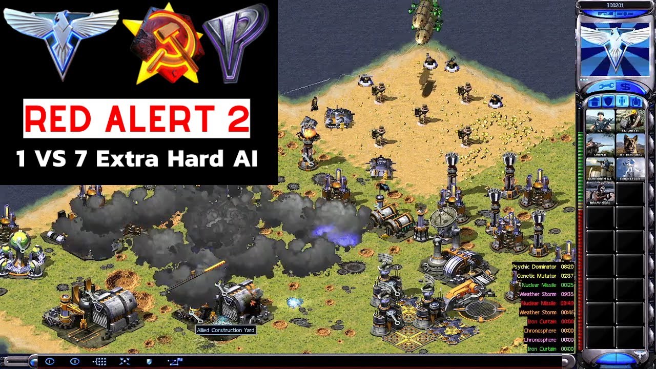 Red Alert 2 Yuri's Revenge I The Hill Conquer 7 vs 1 - YouTube