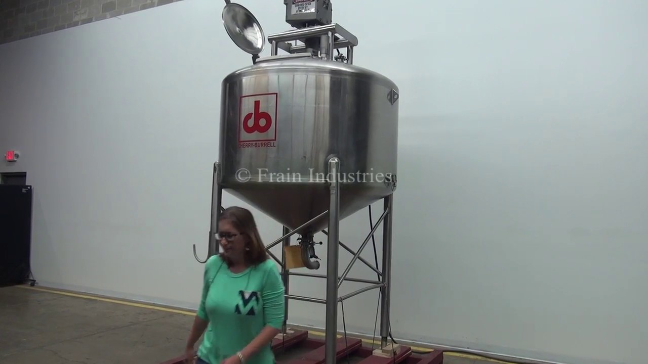 Cherry Burrell 500 GAL 316 Stainless Steel Cone Bottom Process Tank ...