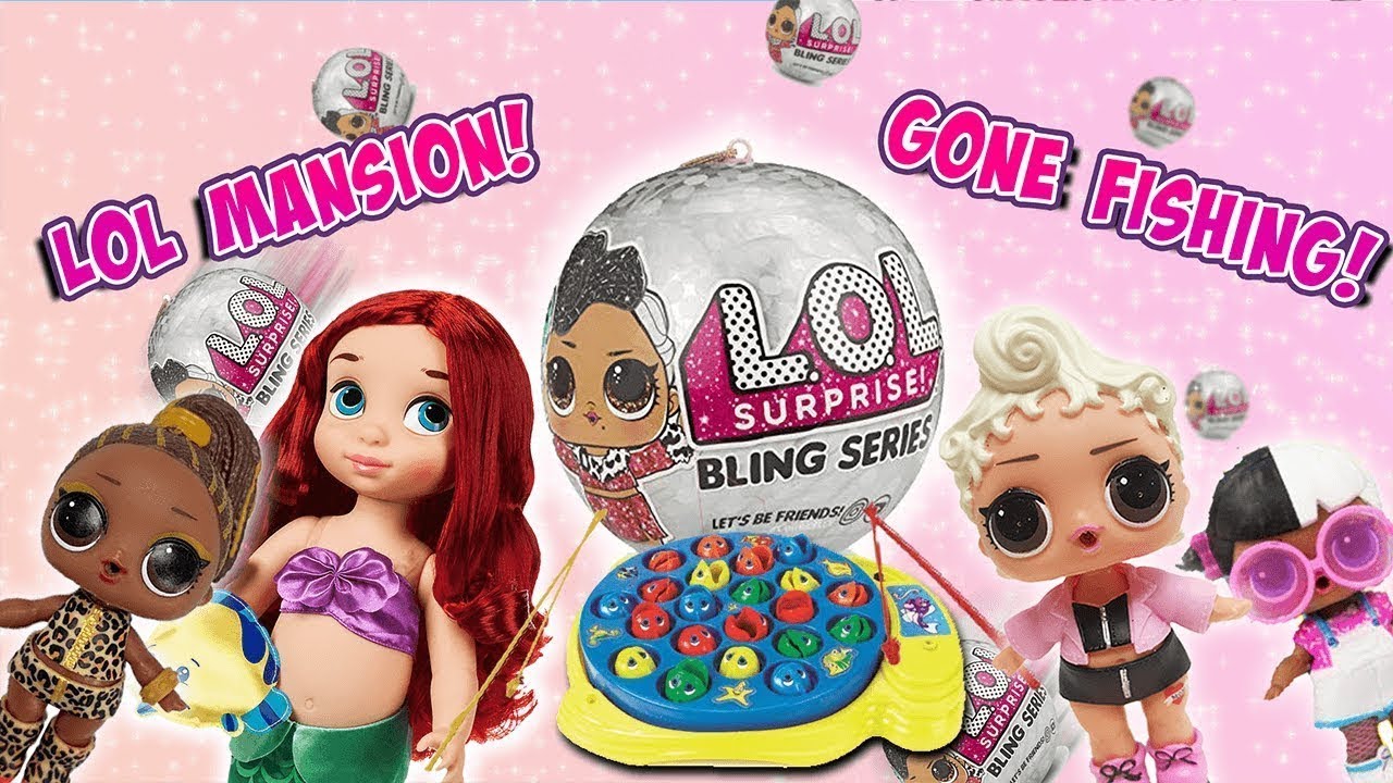LOL Surprise Dolls Play Let's Go Fishin' With Ariel! Plus Bling Series ...