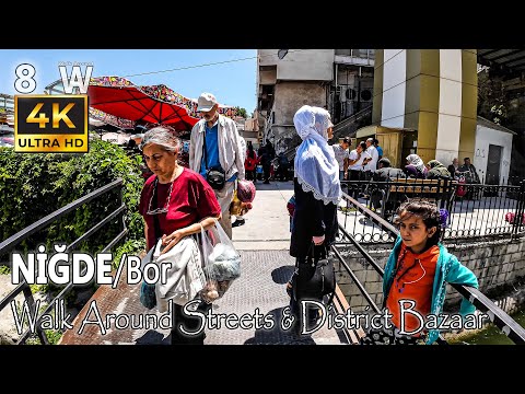 Niğde Bor 4K Yürüyüş Turu | Exploring the District's Lively Streets