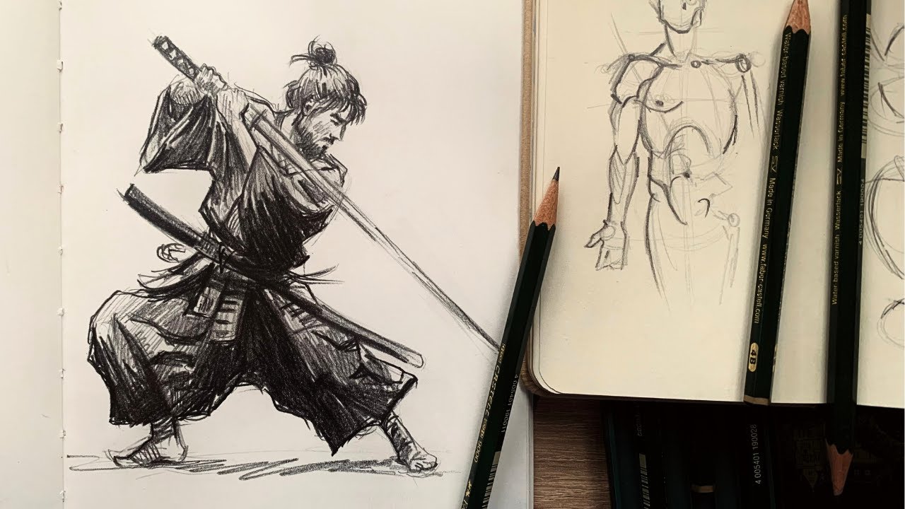 How to Draw a Samurai Body with Pencil | Step-by-Step Tutorial - YouTube