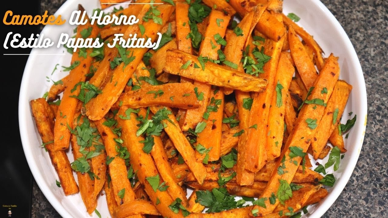 Camotes Al Horno (Estilo Papas Fritas) Saludable Y Facil | Oven Baked ...