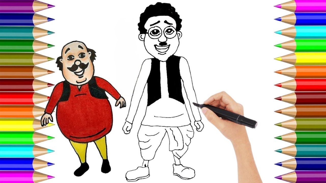 Motu Patlu Cartoon How to Draw Ghasitaram from motu patlu Cartoon step ...