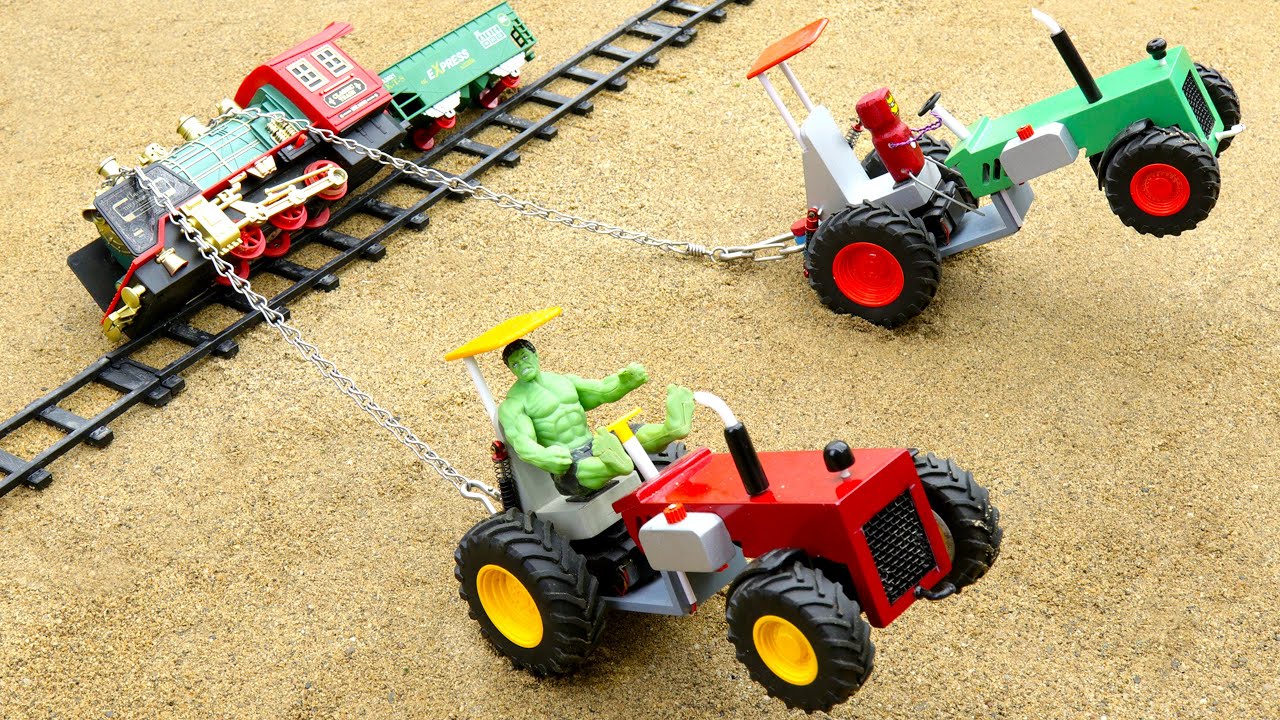 Diy mini Tractor vs Train | diy tractor making mini Double Tractor ...