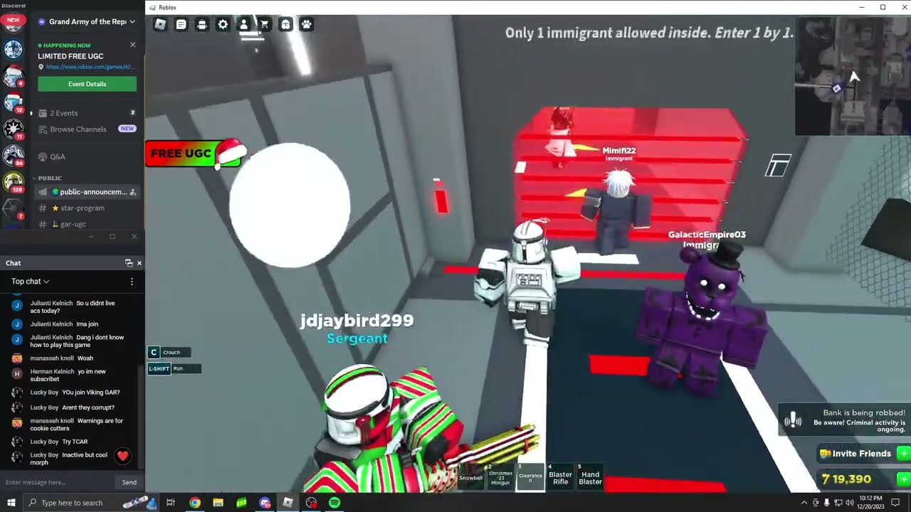 🎅Roblox GAR: Vikinglaw Coruscant Talking to Chat | Road to 600 Subbies ...