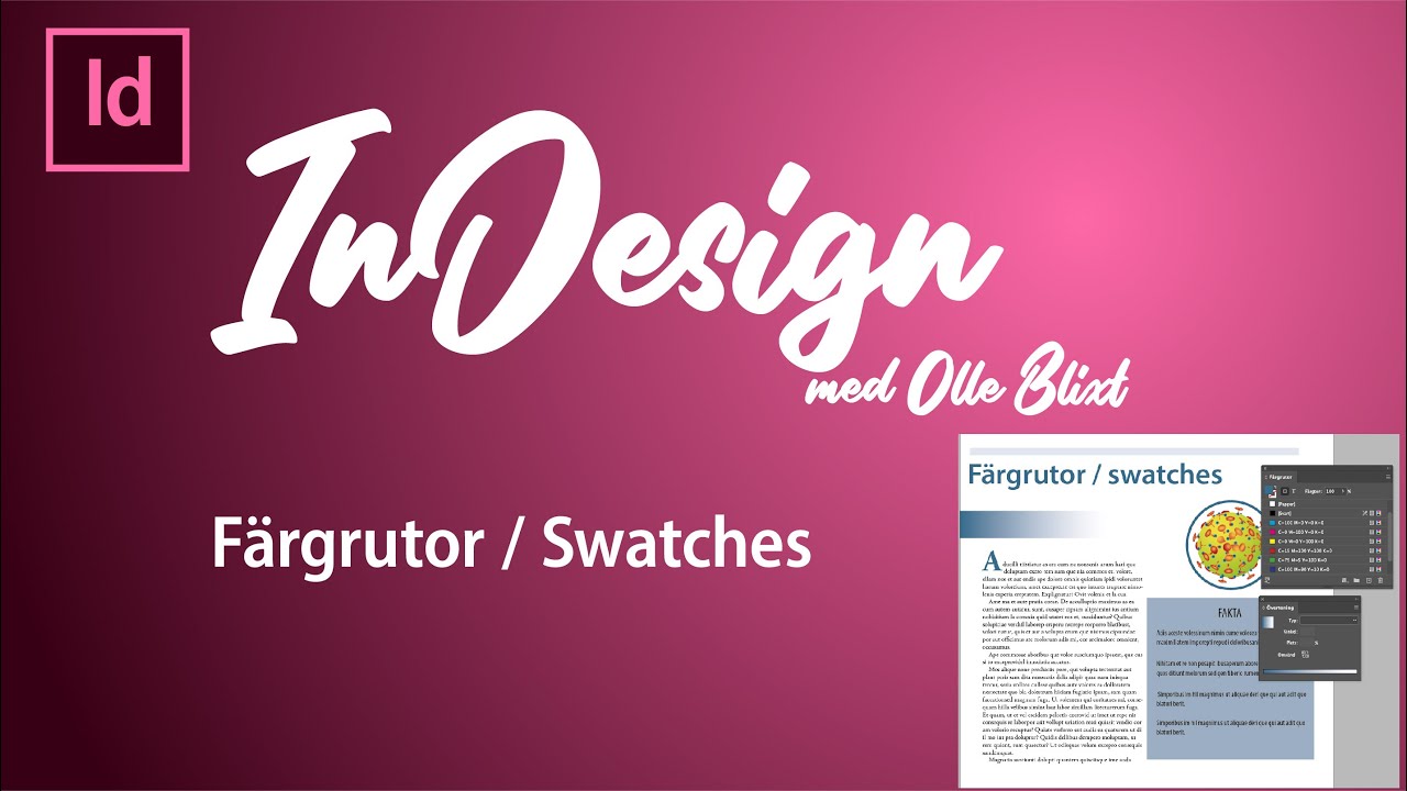 Färgrutor / swatches Adobe InDesign - YouTube