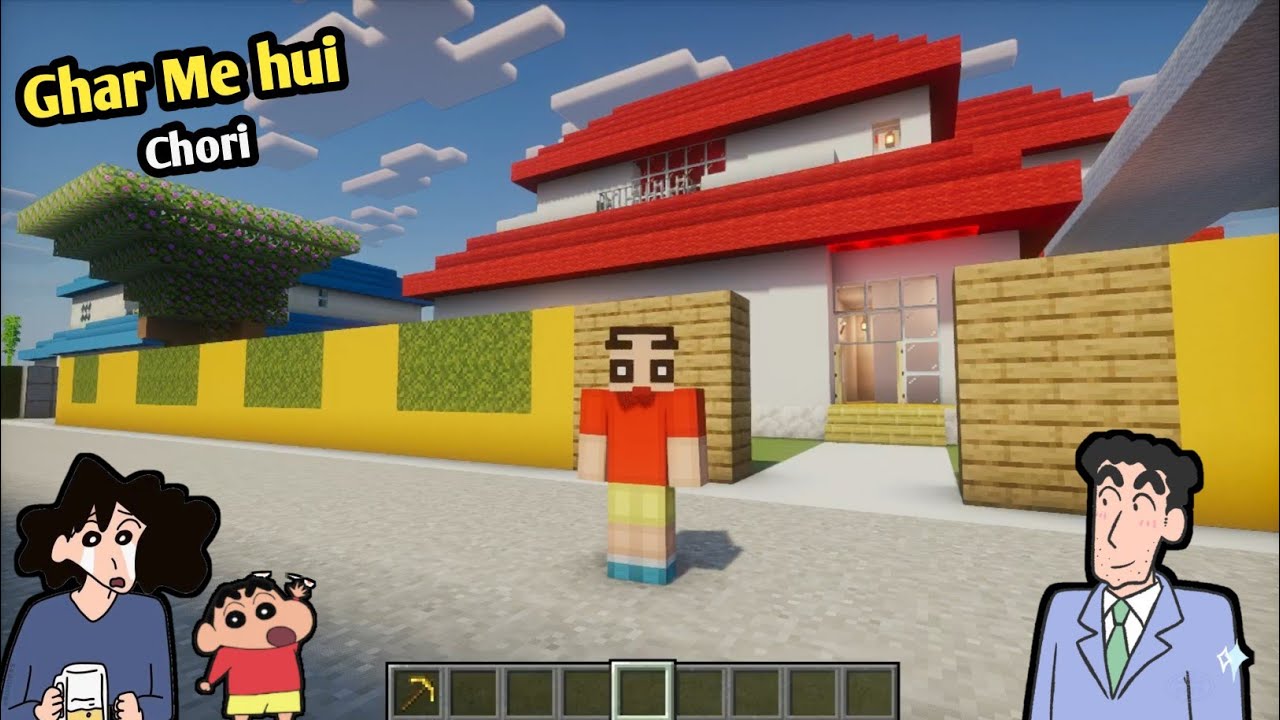 SHINCHAN ke Ghar Hui Chori in Minecraft | shinchan Minecraft video 🤣 ...