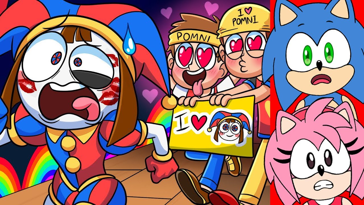 Sonic and Amy watch POMNI GETS A FAN CLUB - YouTube