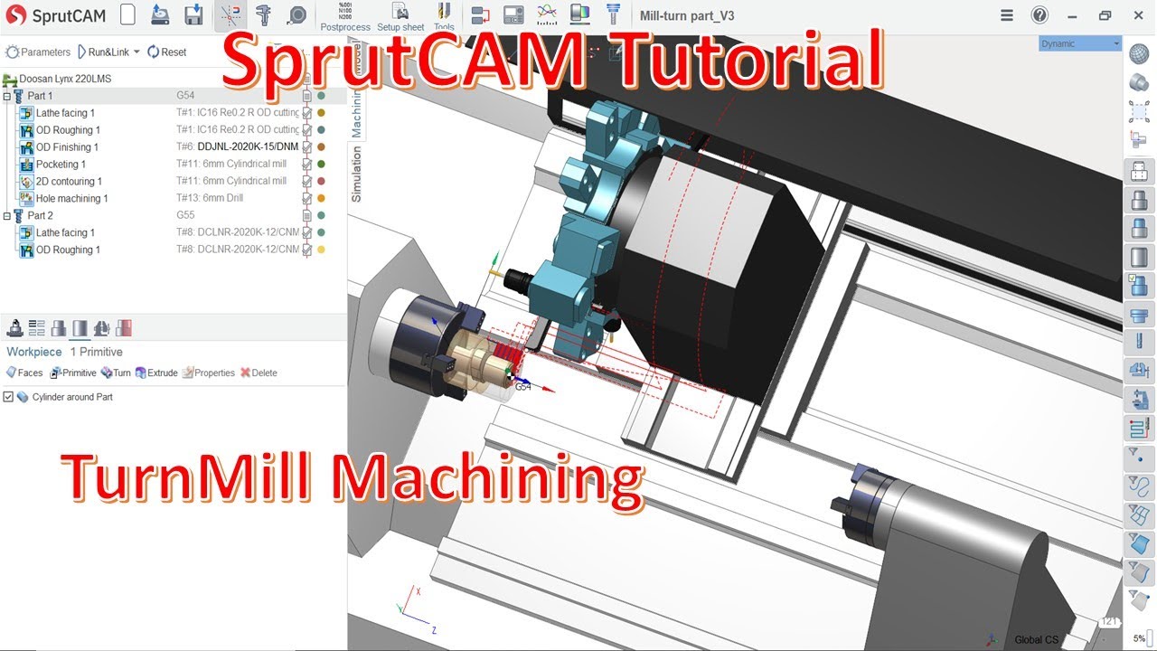 SprutCAM Tutorial #22 | SprutCAM Turn Mill Machining - YouTube