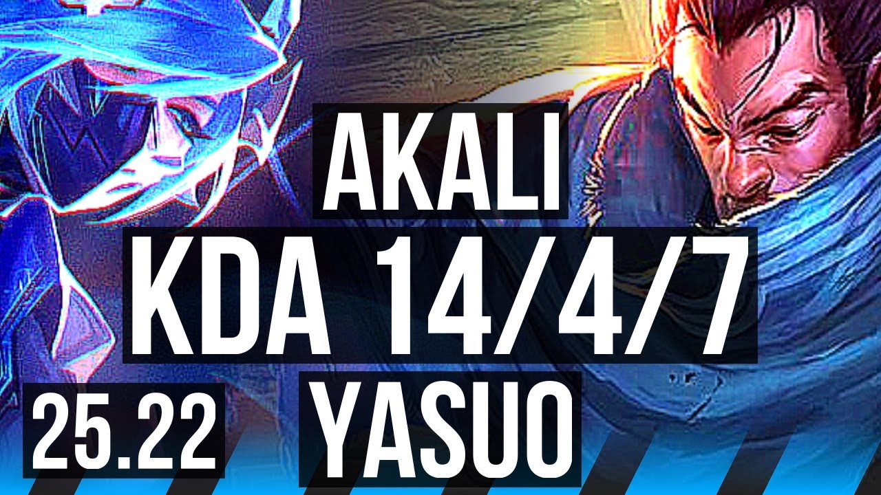 AKALI vs YASUO (MID) | 14/4/7 | EUW Master | 25.22 - YouTube