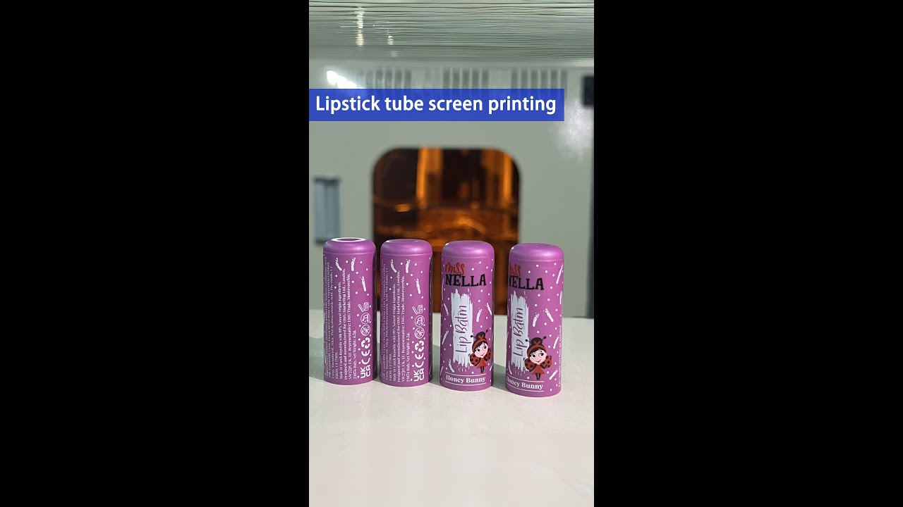 Lipstick tube multi-color automatic screen printing machine - YouTube