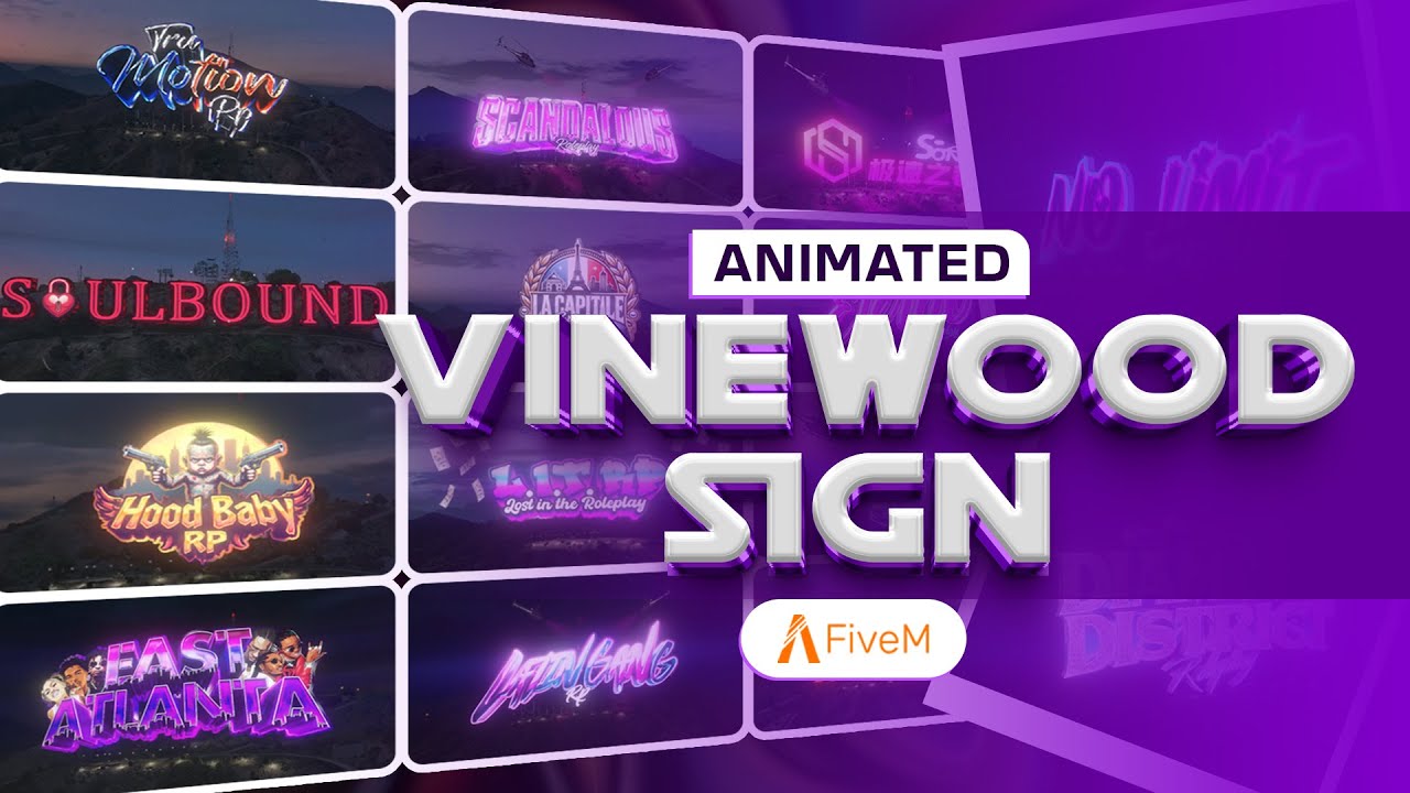 Fivem Animated Custom Vinewood Sign | - YouTube