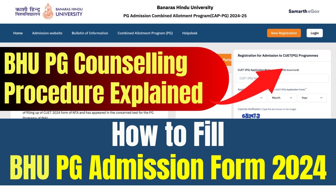 How to Fill BHU PG Admission / Counselling Form 2024 | BHU CAP-PG ...