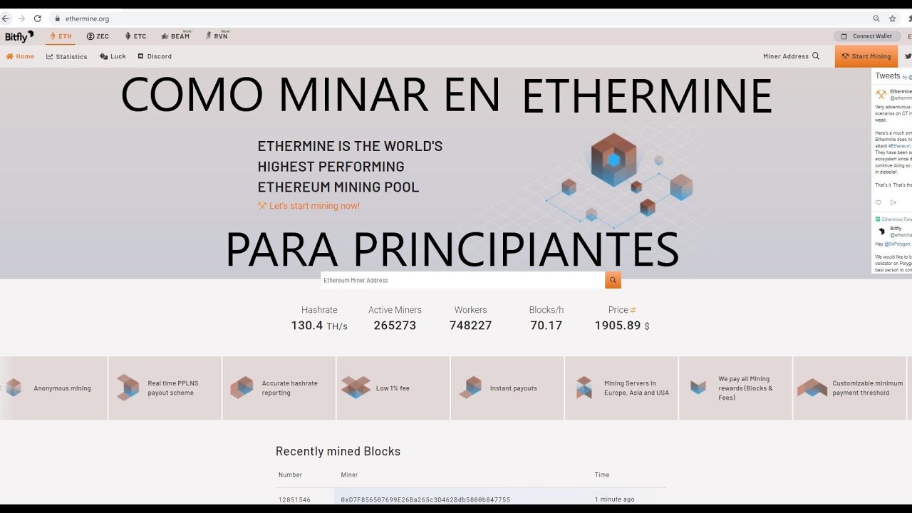 COMO MINAR ETH EN ETHERMINE PARA PRINCIPIANTES - YouTube