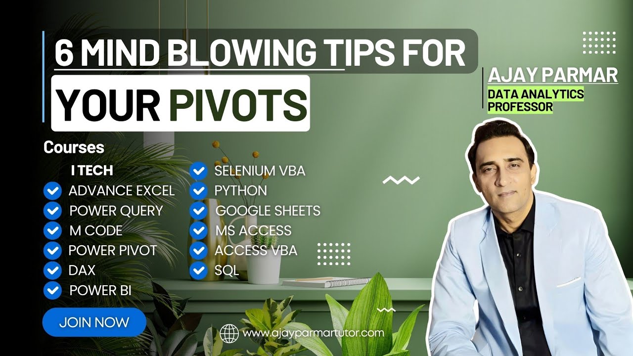 Learn these 6 very useful Pivot Tips with me -English - YouTube