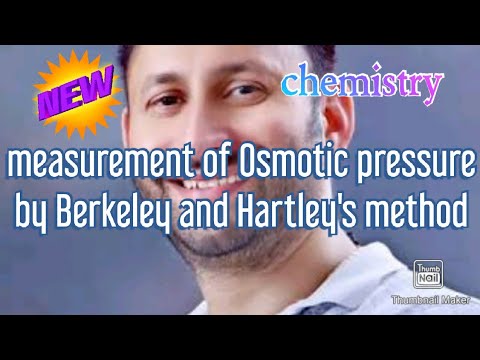 measurement of Osmotic pressure by Berkeley and Hartley's method - YouTube