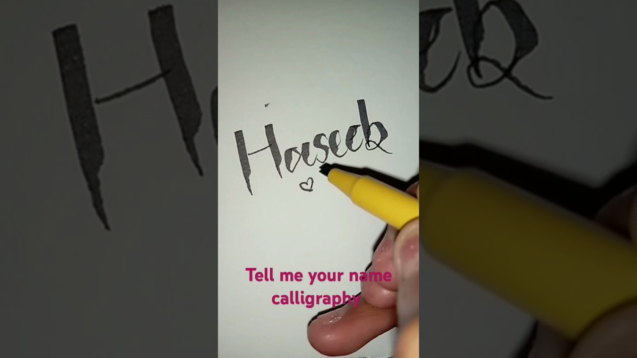 Haseeb name calligraphy 😱#calligraphy #handwriting - YouTube