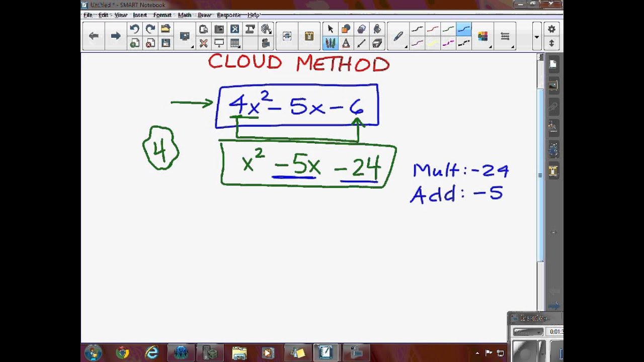 Factoring Quadratics Cloud Method - YouTube