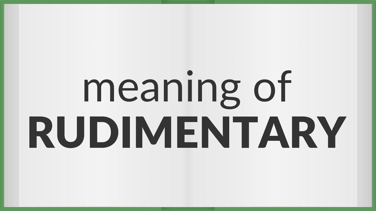 Rudimentary | meaning of Rudimentary - YouTube