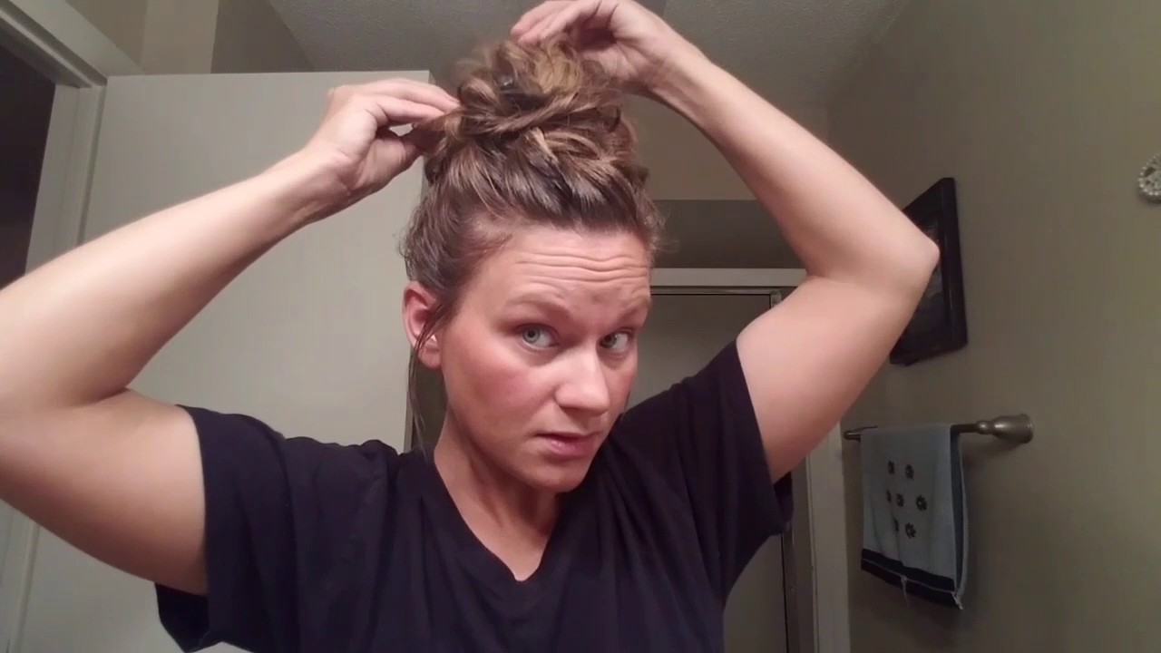 High bun with front braid - YouTube