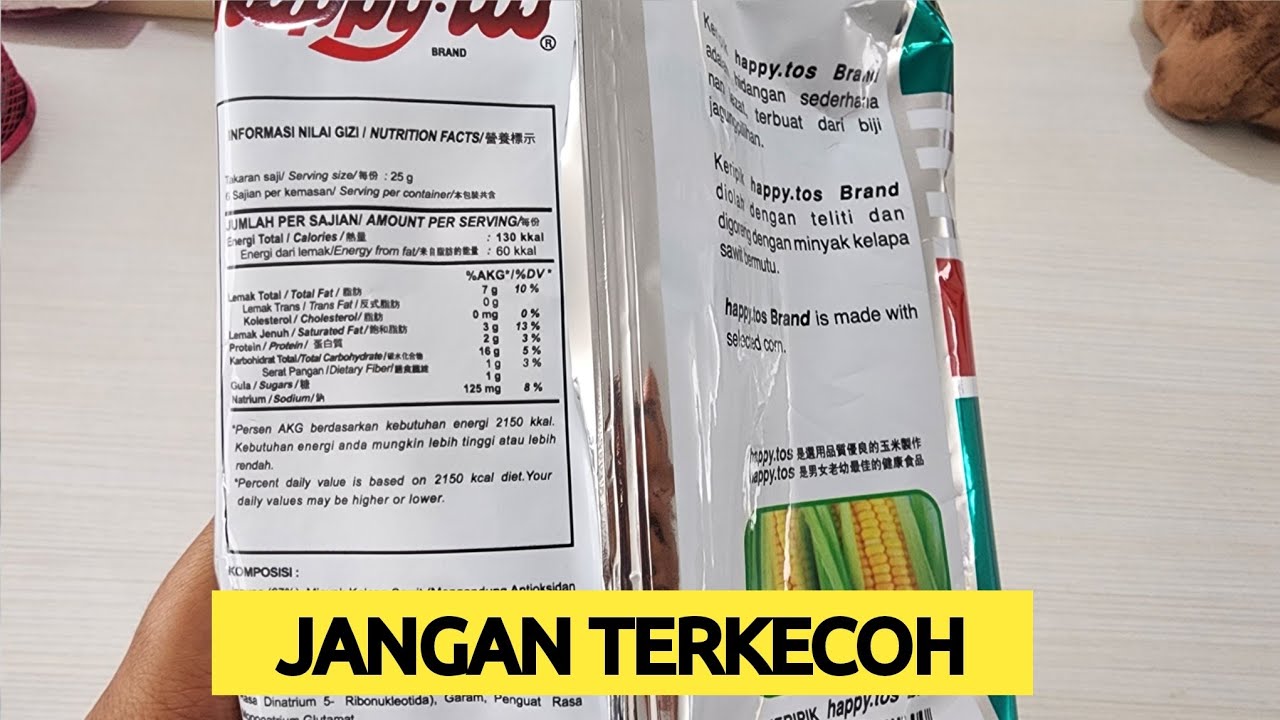 Tutorial Membaca Ingredients Komposisi Makanan Kemasan Snack - YouTube