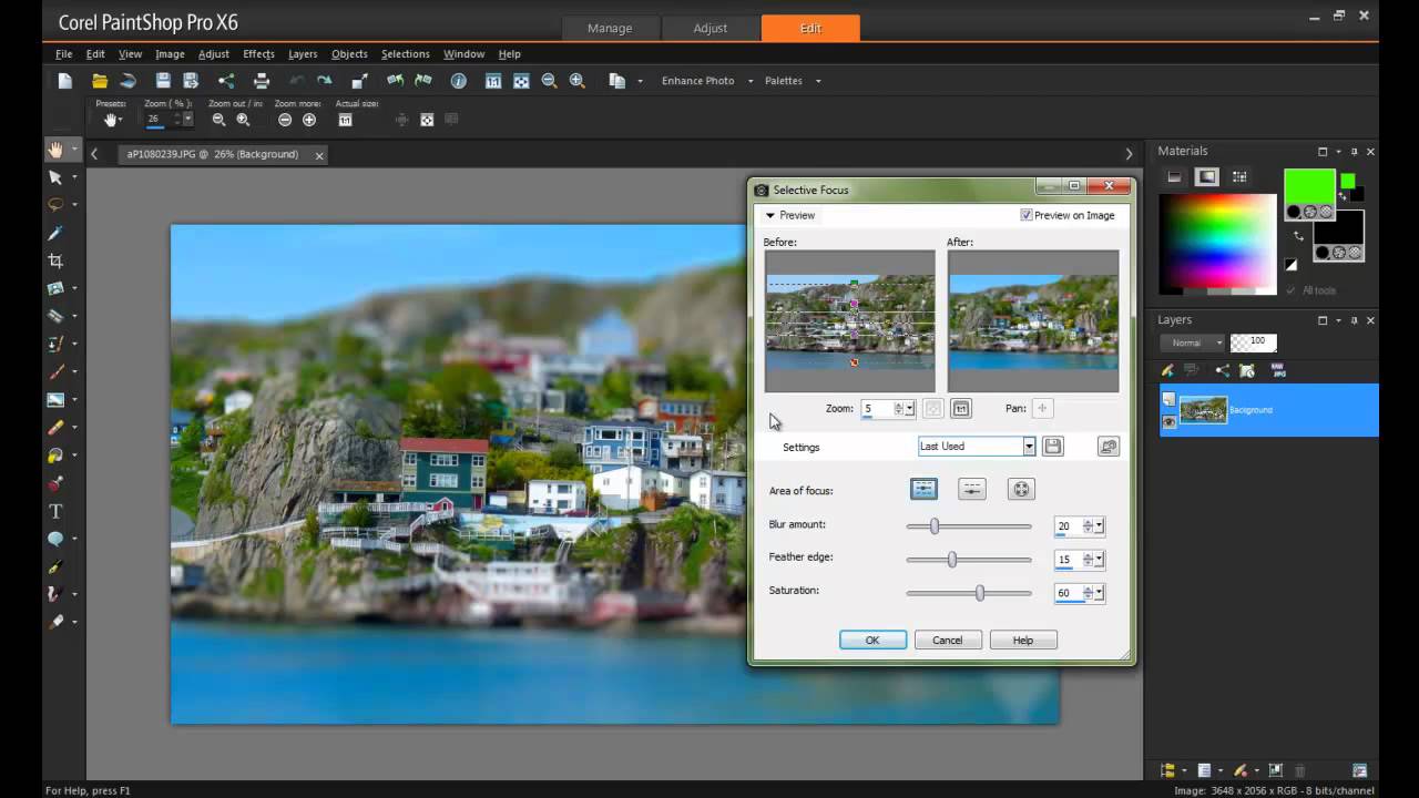Tilt Shift in PaintShop Pro - YouTube
