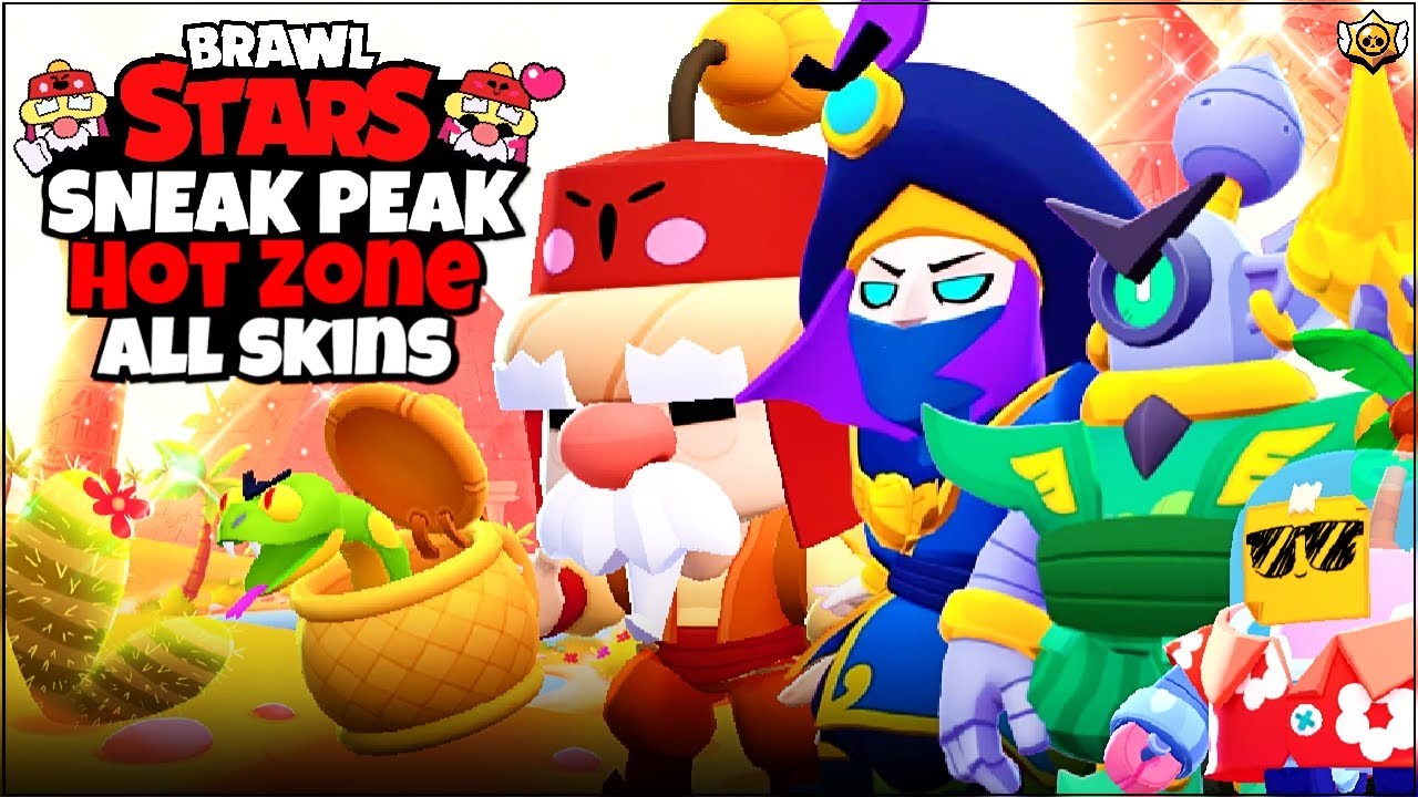 NEW SKINS GAMEPLAY | GALE INFO & Hot Zone!! - Brawl Stars Update Sneak ...