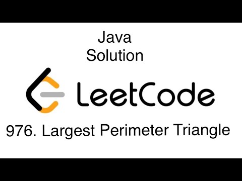 Largest Perimeter triangle || Leetcode 976 - YouTube
