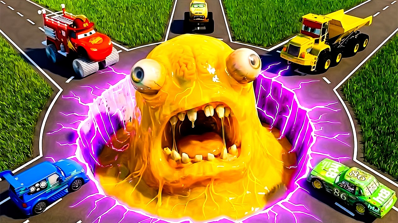 Racing Car Gets Trapped in Slime! 😱 Kids Learning Colors - YouTube
