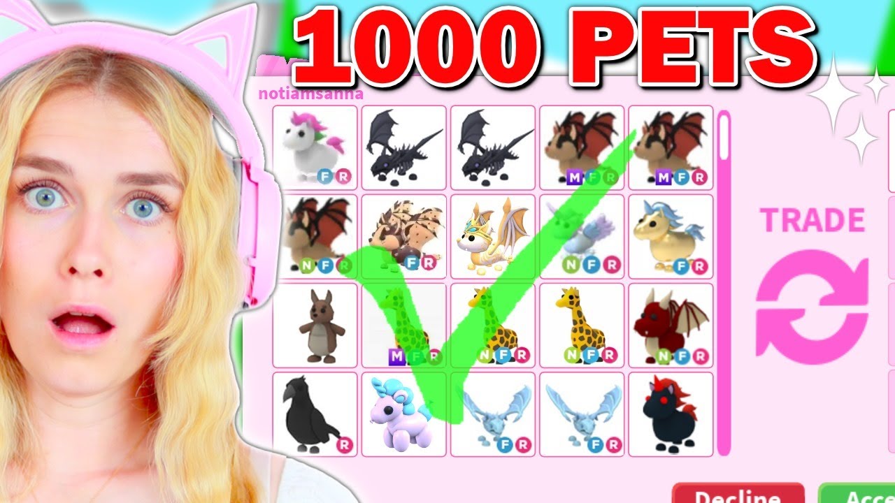 Trading 1,000 PETS In adopt Me! (Roblox) - YouTube