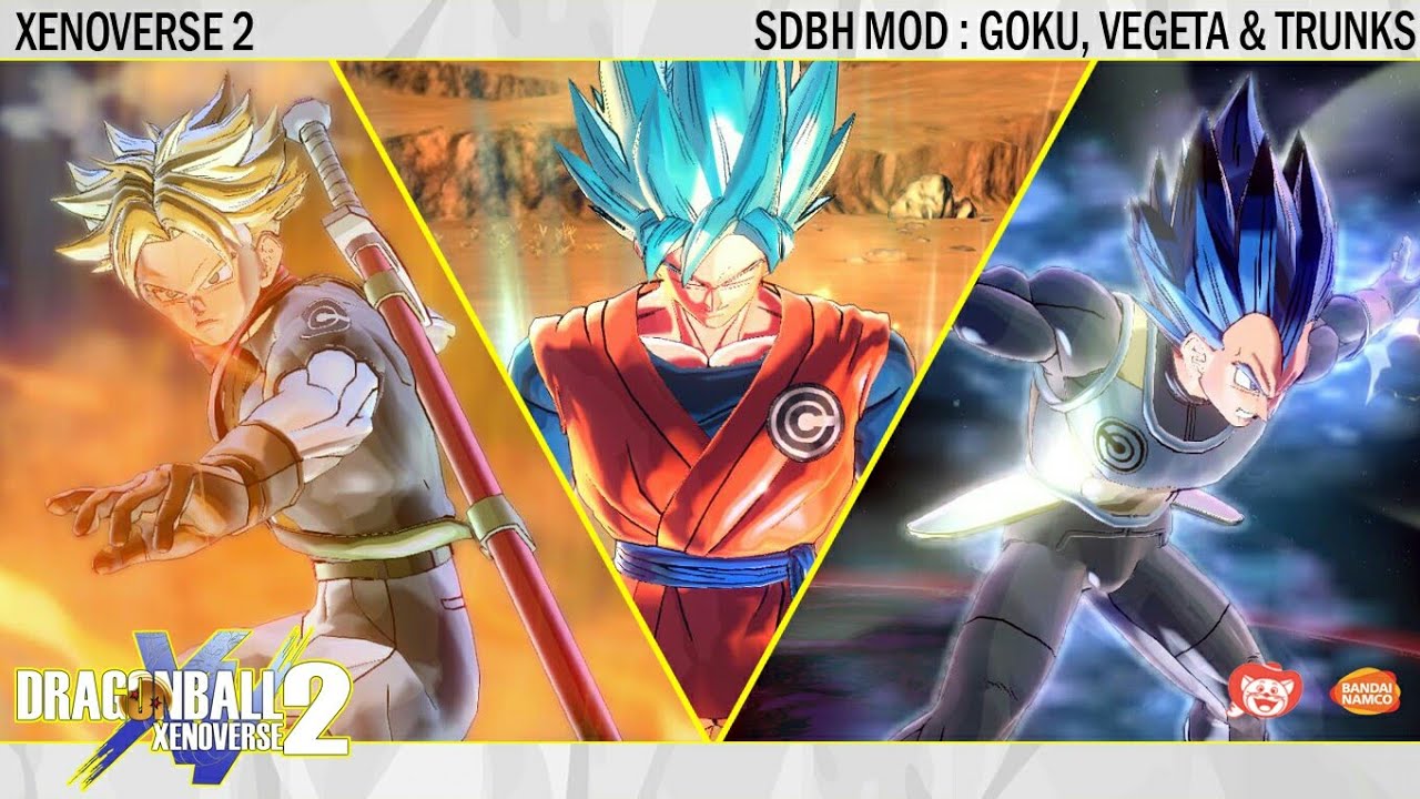 SDBH : Goku, Vegeta & Trunks | Dragonball Xenoverse 2 Characters Mod ...
