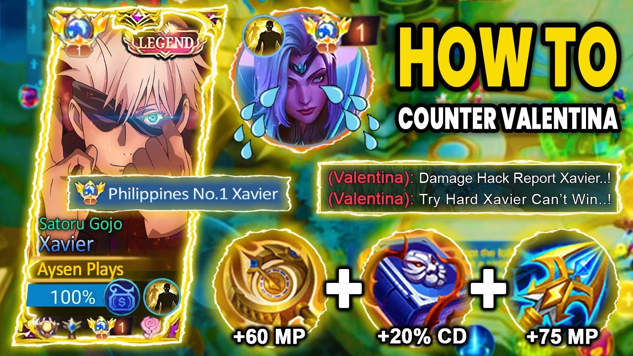 XAVIER TUTORIAL | HOW TO COUNTER PRO USER VALENTINA IN SOLO RANKED WITH ...