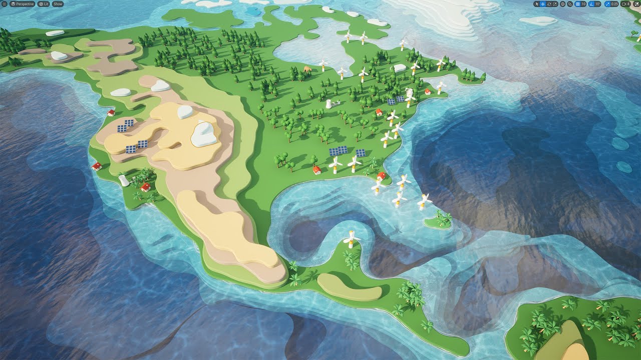 Stylized World Map UE 5.3 Ray-traced - YouTube