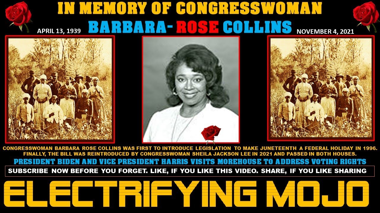 IN MEMORY OF MICHIGAN REP. BARBARA ROSE COLLINS. (D-MICH) SHE WAS BORN ...