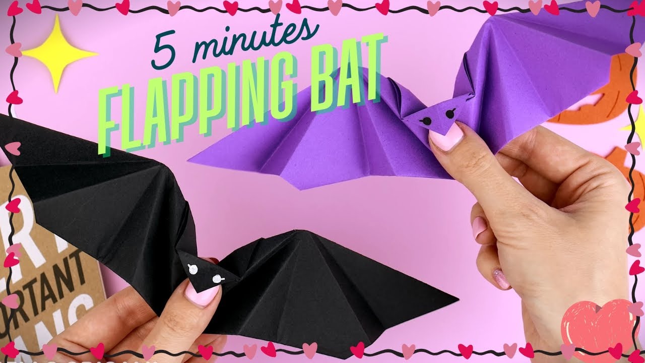 Origami Flapping Bat🦇/How to make paper Bat for halloween/ Step by Step ...