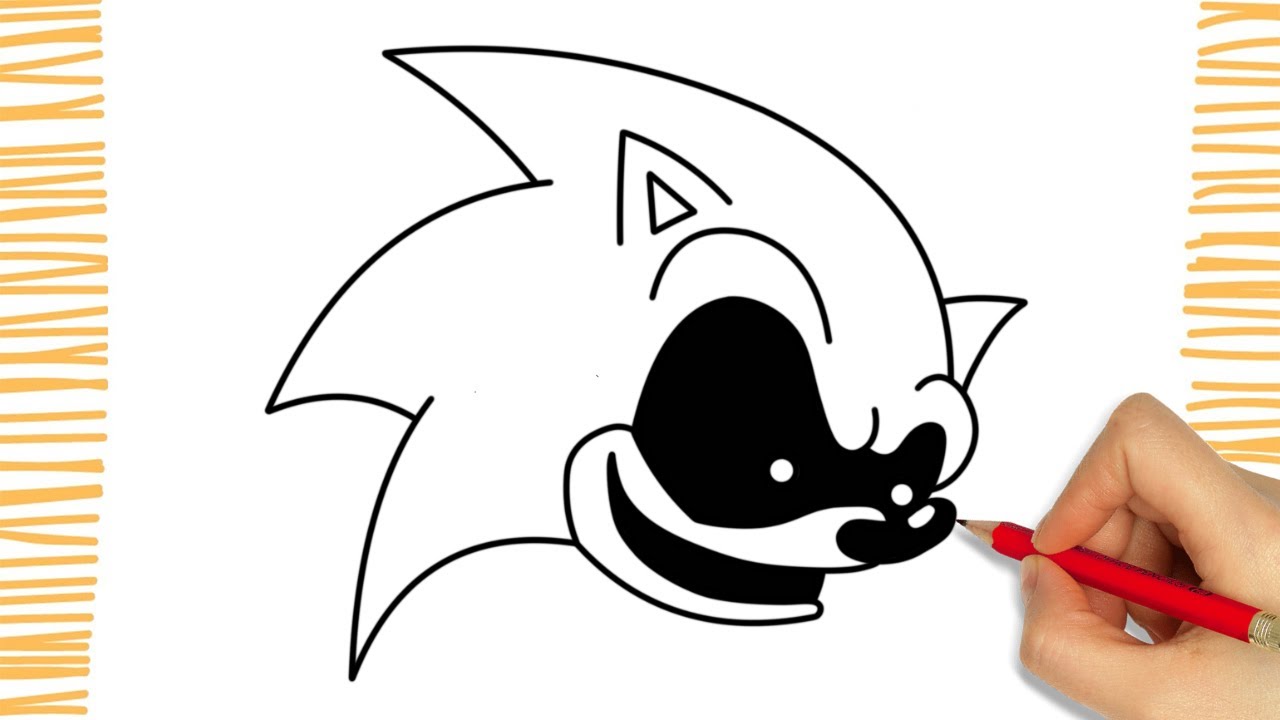 How to Draw SONIC EXE HEAD I Easy - YouTube