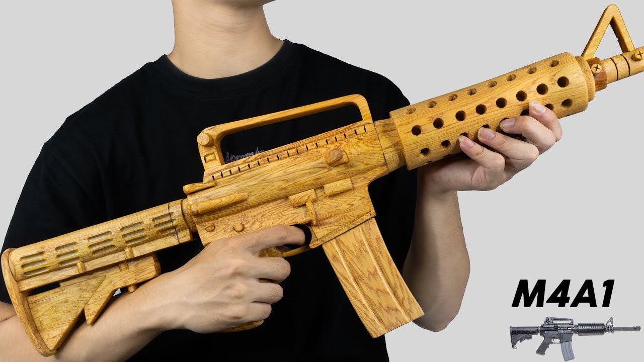Wood Carving - How to Make Amazing M4a1 Gun in PUBG From Wood ...