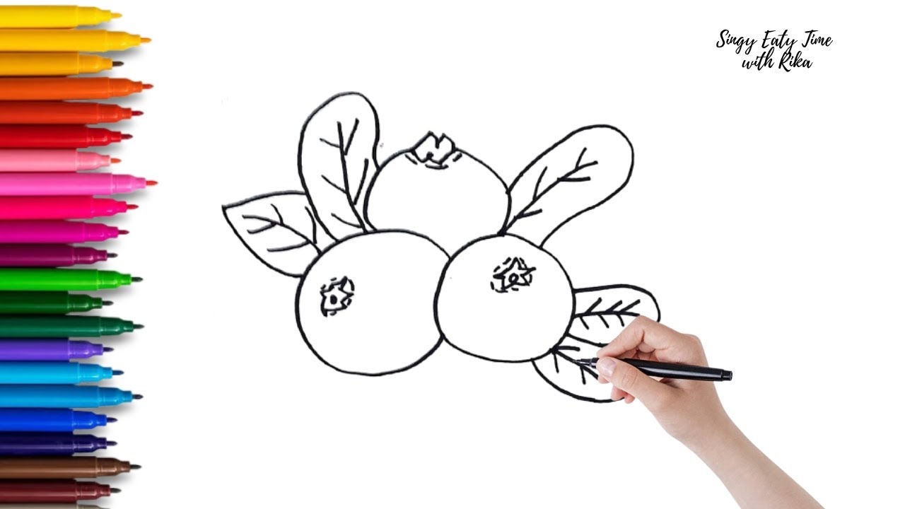 BLUEBERRY DRAWING 🔘 EASY | SIMPLE | CUTE - YouTube