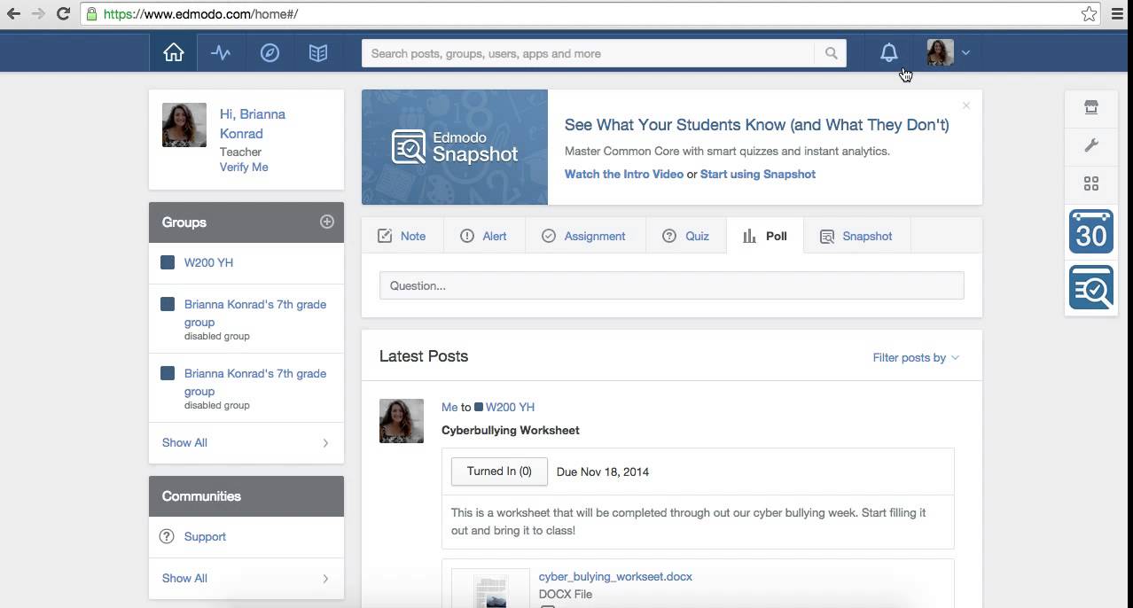 Edmodo Screen Cast - YouTube